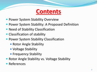 Classification Of Power System Stability | PPTX