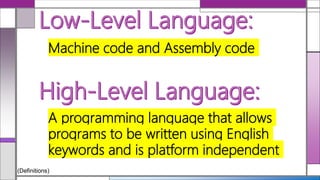 Classification of Programming Languages