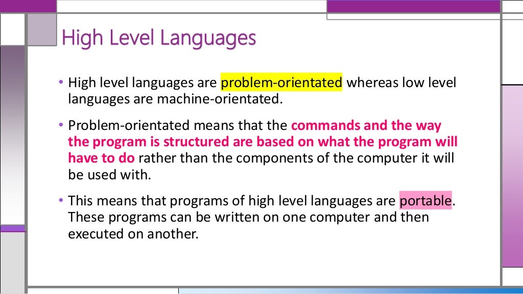 Classification of Programming Languages
