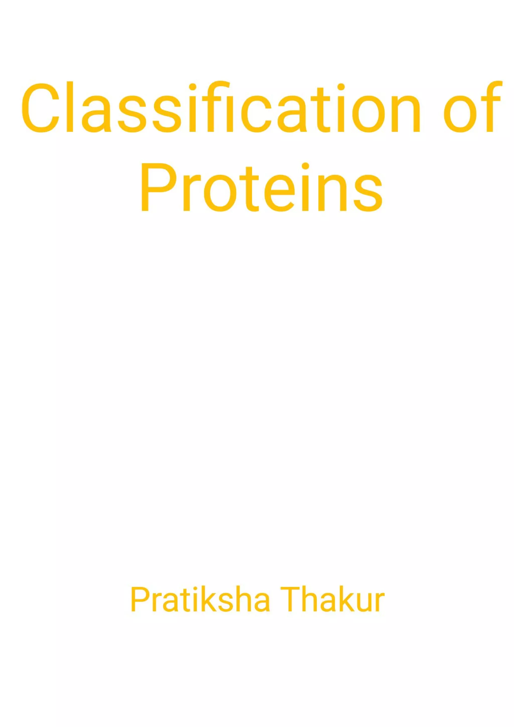 Classification of Proteins | PDF