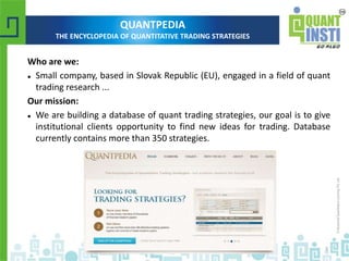 Classification of quantitative trading strategies webinar ppt | PPT