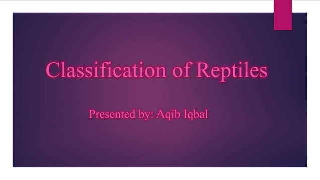 Classification of reptiles | PPTX
