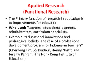 Classification of research | PPTX