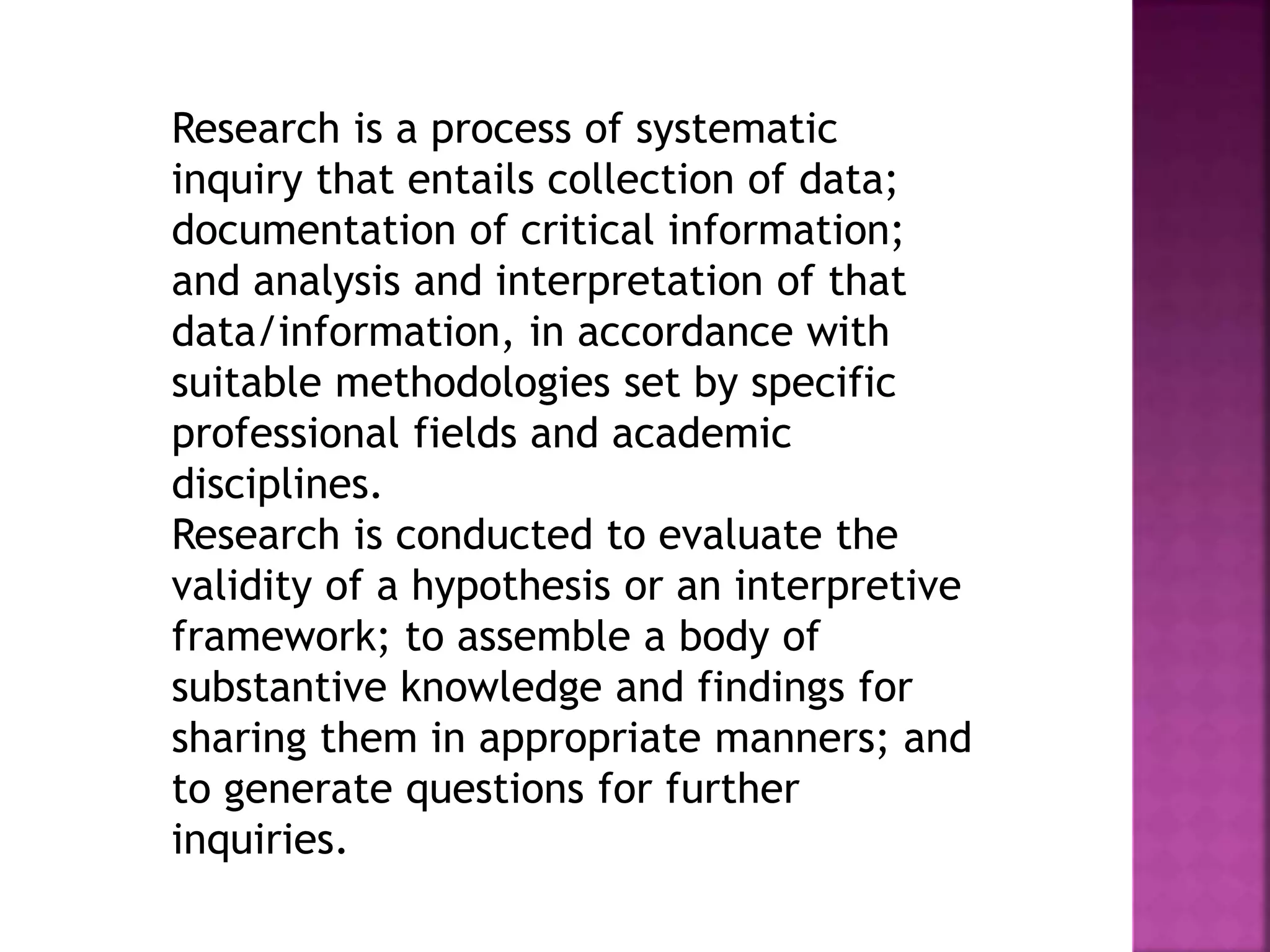 Classification of research | PPTX | Science