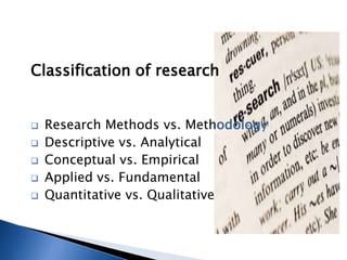 Classification of research | PPTX | Science
