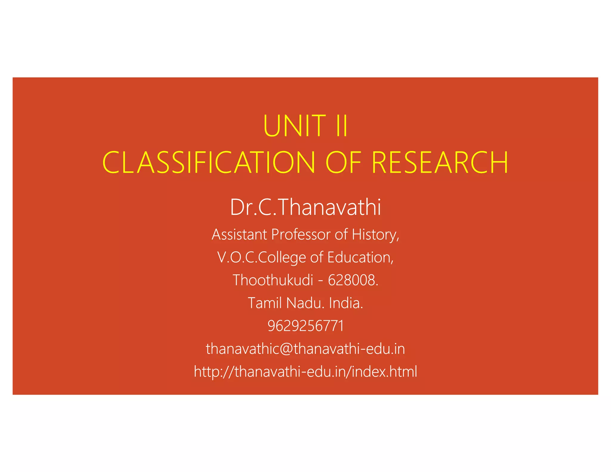 Classification of research-unit 2 | PPT