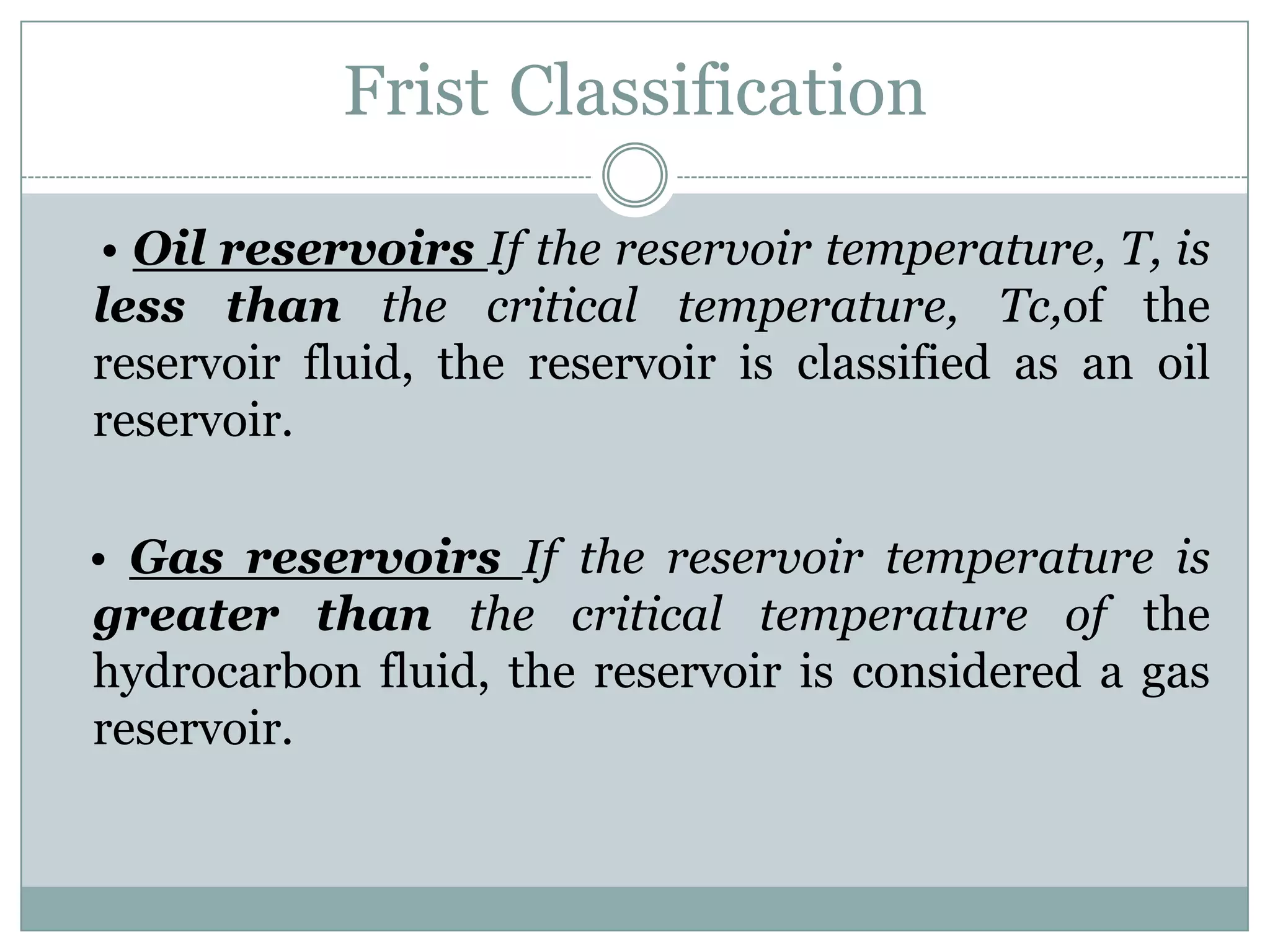Classification of reservoirs | PPTX