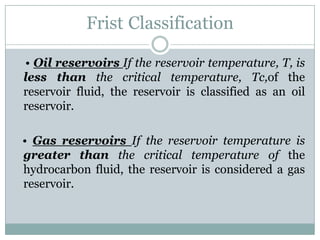 Classification of reservoirs | PPTX