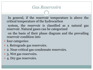 Classification of reservoirs | PPTX