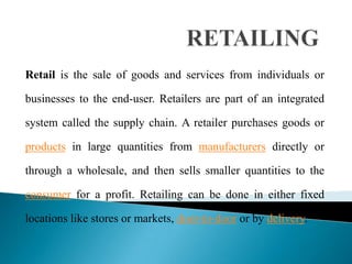 Classification of retail units | PPT