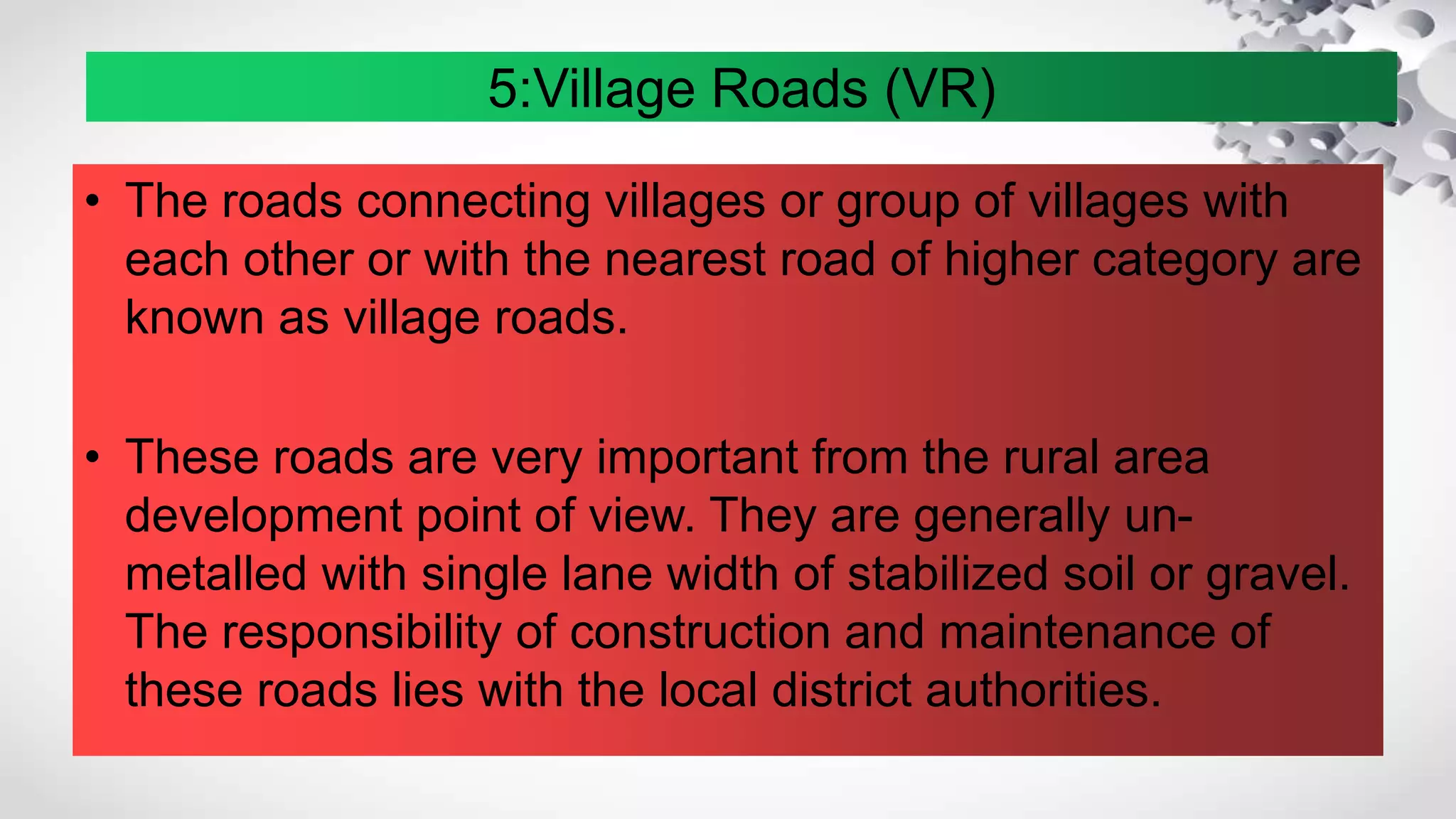 Classification of roads PPT | PPTX