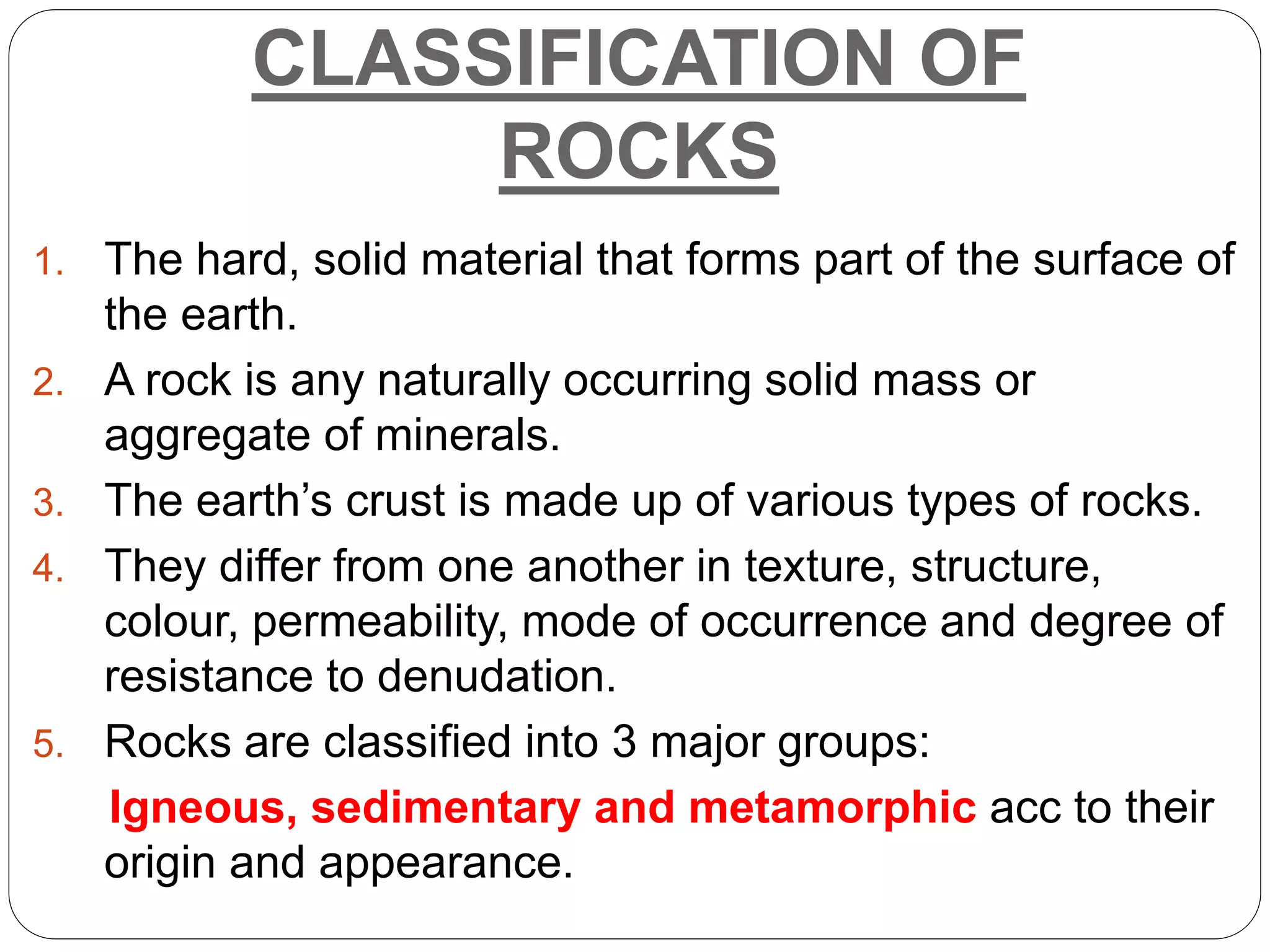 Classification of rocks | PPTX