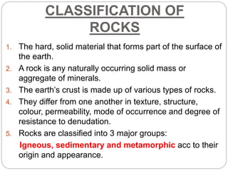 Classification of rocks | PPTX