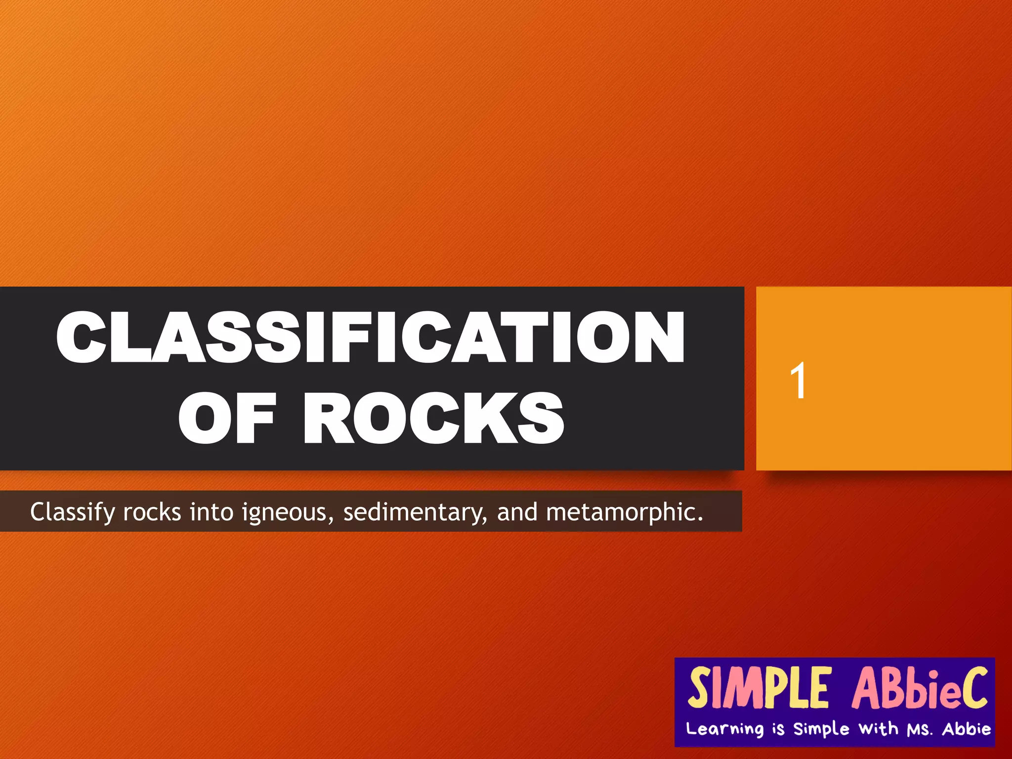 Classification of Rocks | PDF