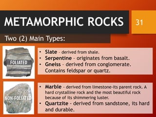 Metamorphic Rocks Classification