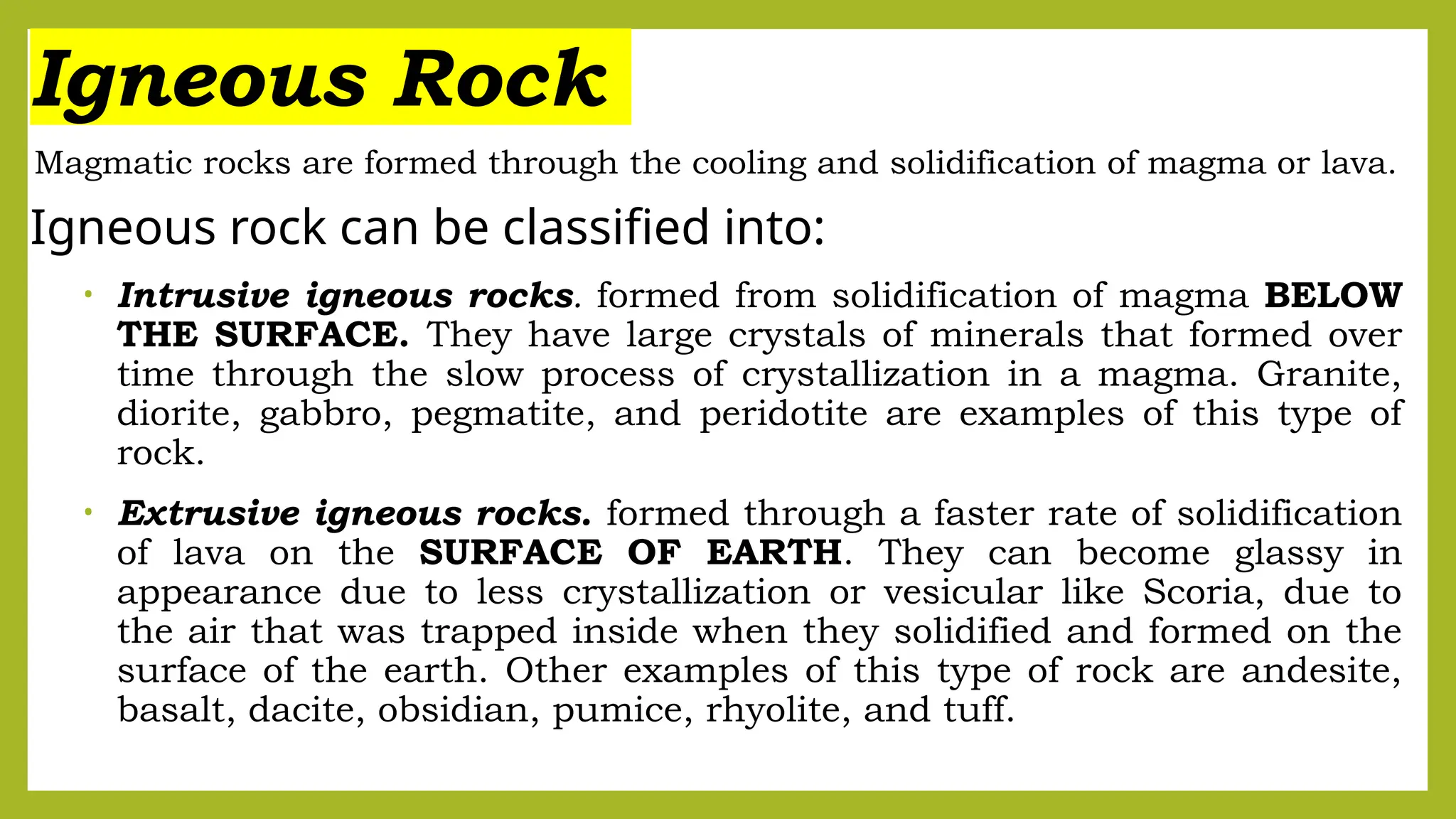 EARTH SCIENCE 11: CLASSIFICATION OF ROCKS.pptx