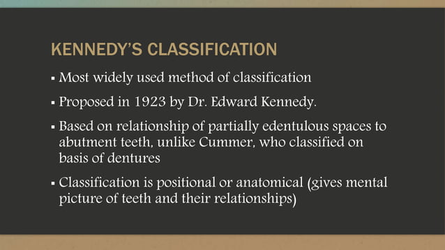 Classification of rpd (lecture) | PPSX