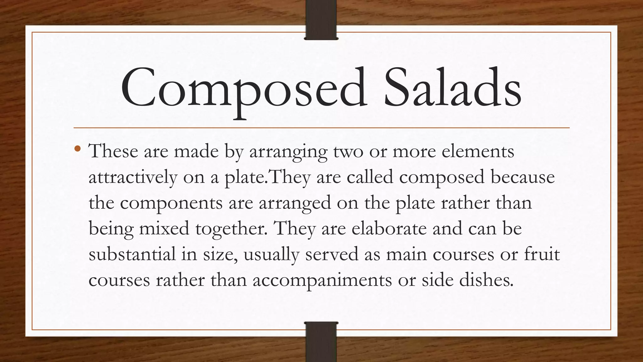 Classification of salad according to ingredients | PPTX