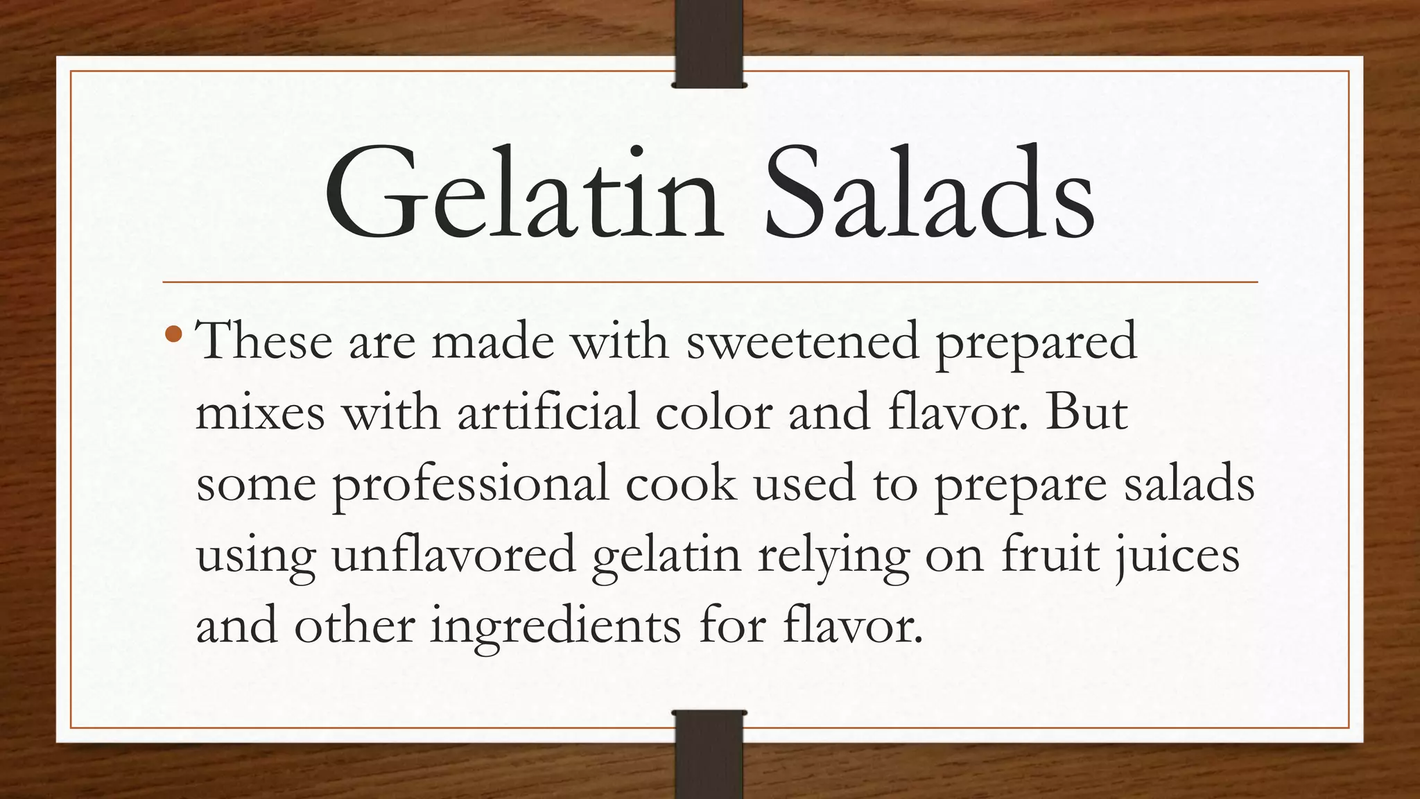 Classification of salad according to ingredients | PPTX