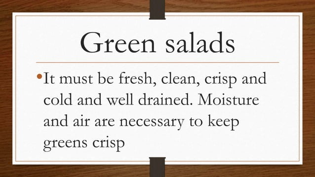 Classification of salad according to ingredients | PPTX | Healthy ...