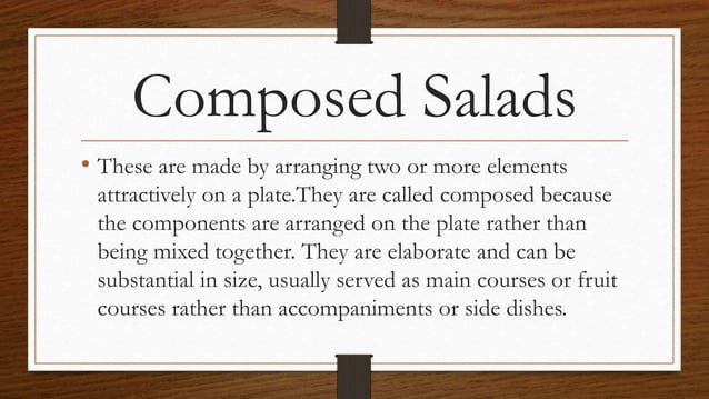 Classification of salad according to ingredients | PPTX | Healthy ...