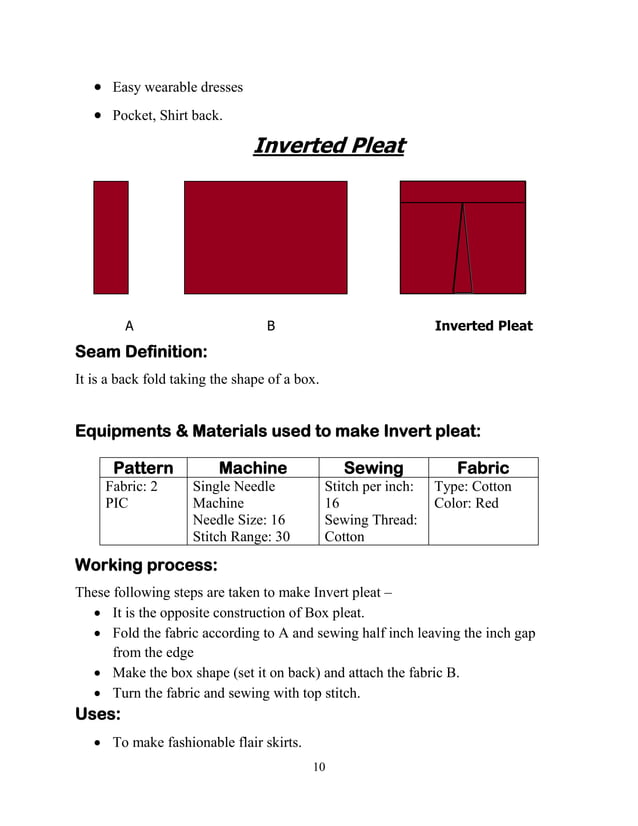 Classification of seam, sewing method and use | PDF