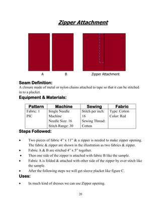 Classification of seam, sewing method and use | PDF