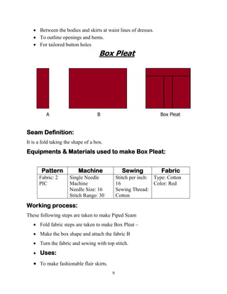 Classification of seam, sewing method and use | PDF