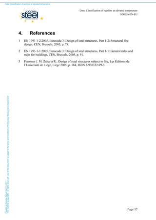 Classification of sections at elevated temperature | PDF