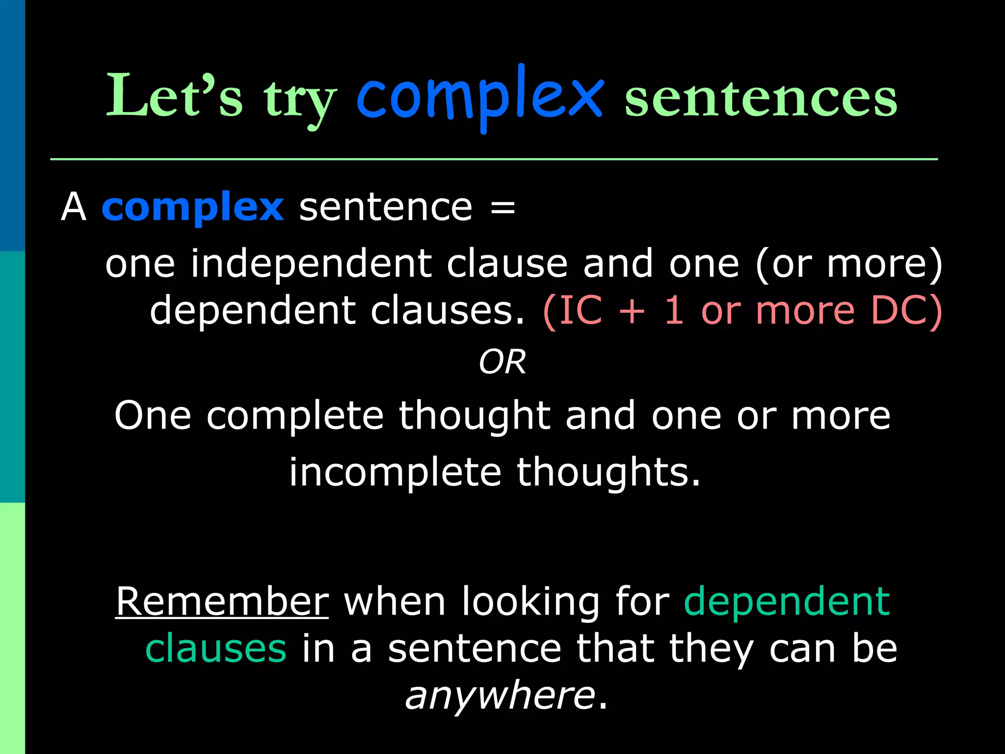 Classification of sentences | PPT
