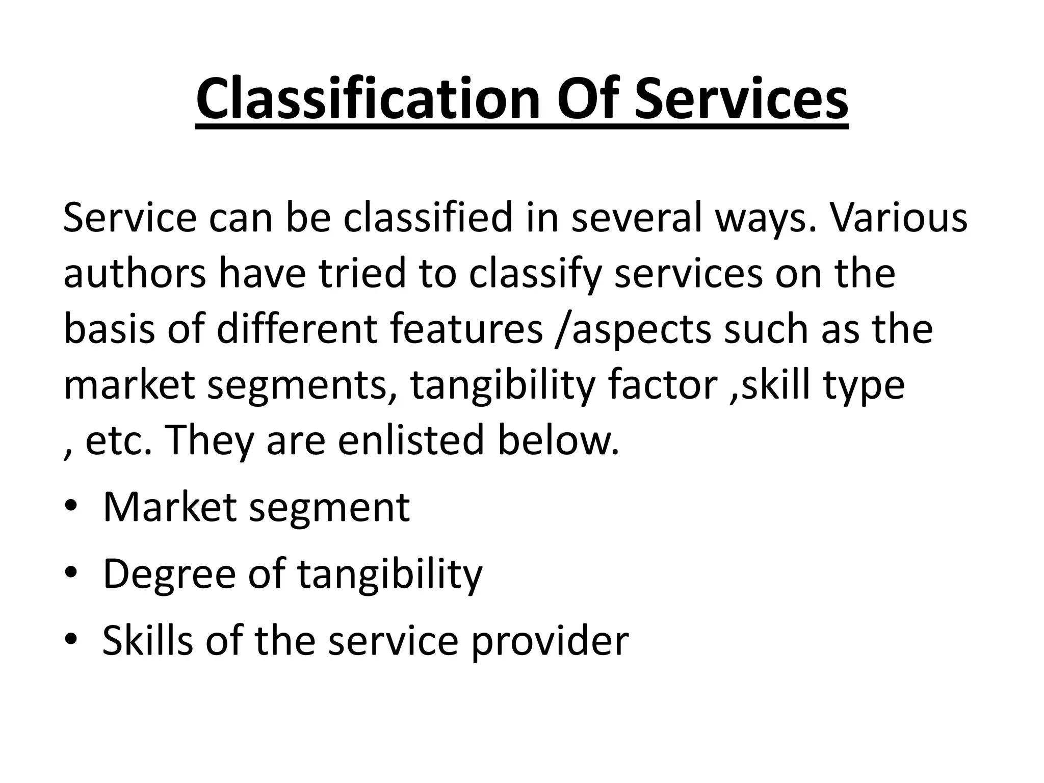 Classification of services | PPTX