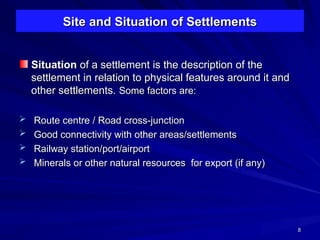 Classification of Human Settlements presentation | PPT