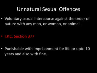 Classification of sexual offences and definition of rape | PPTX