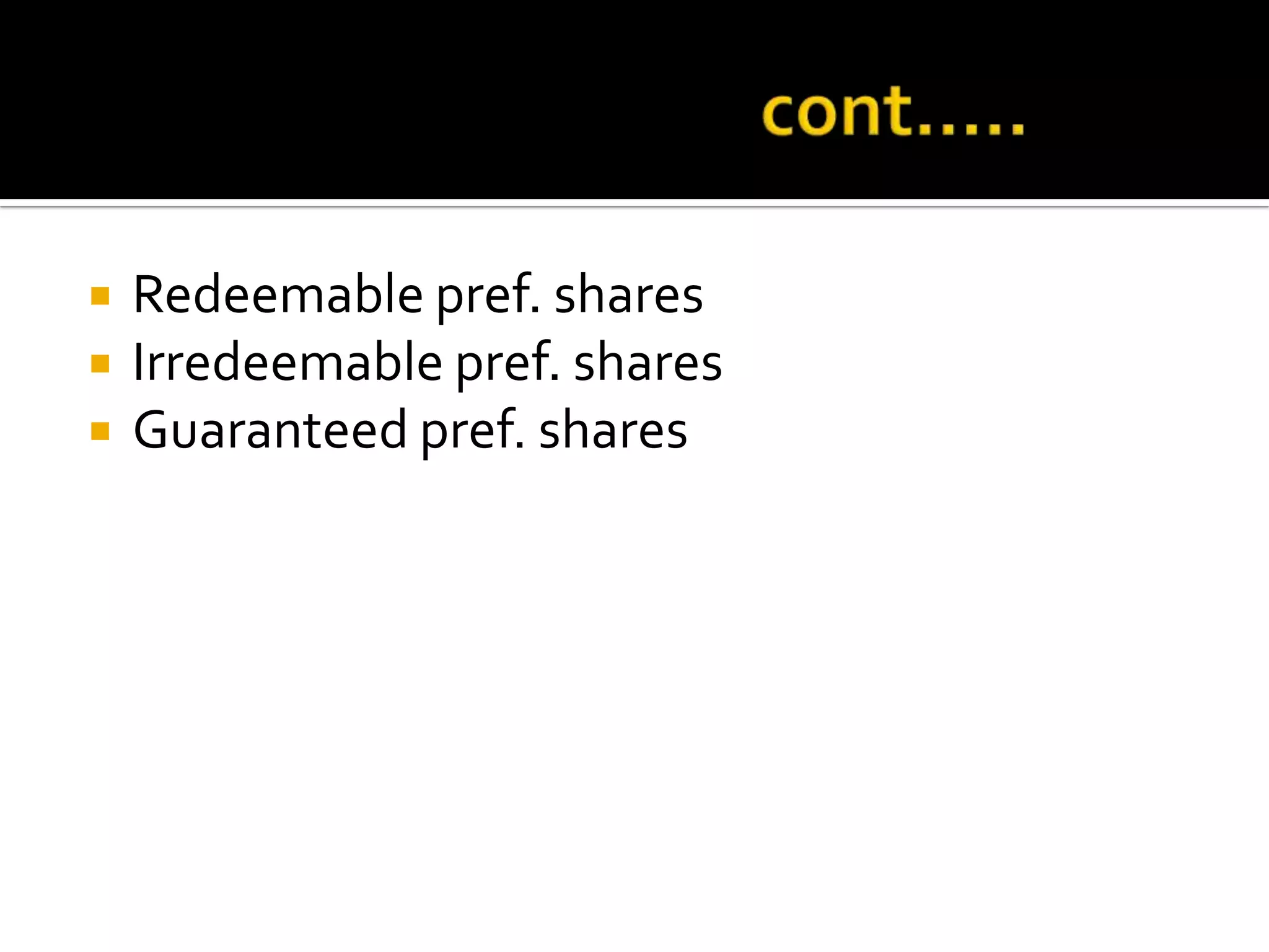 Classification of shares | PPTX