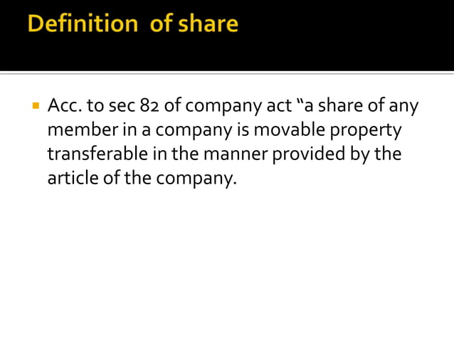 Classification of shares | PPTX