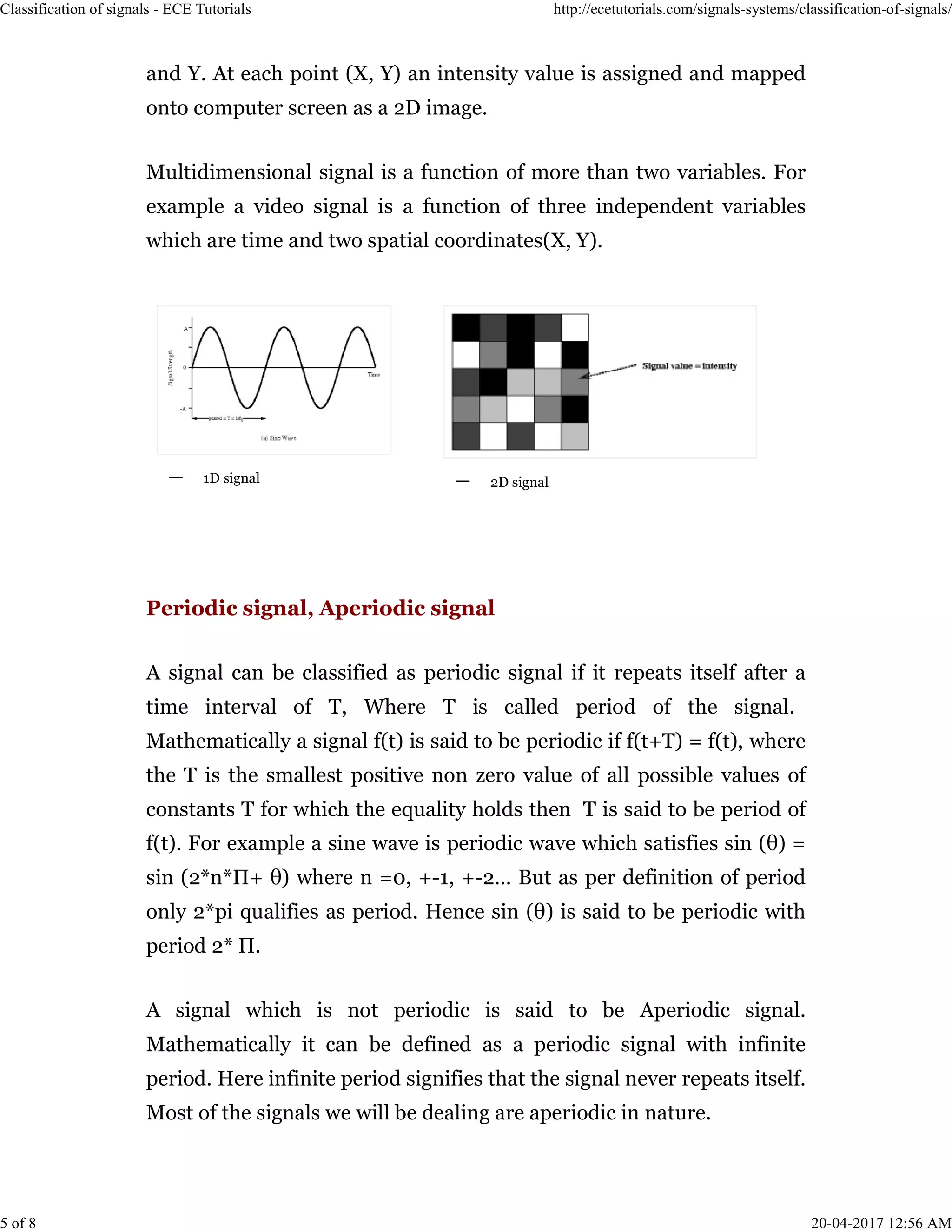 Classification of signal | PDF