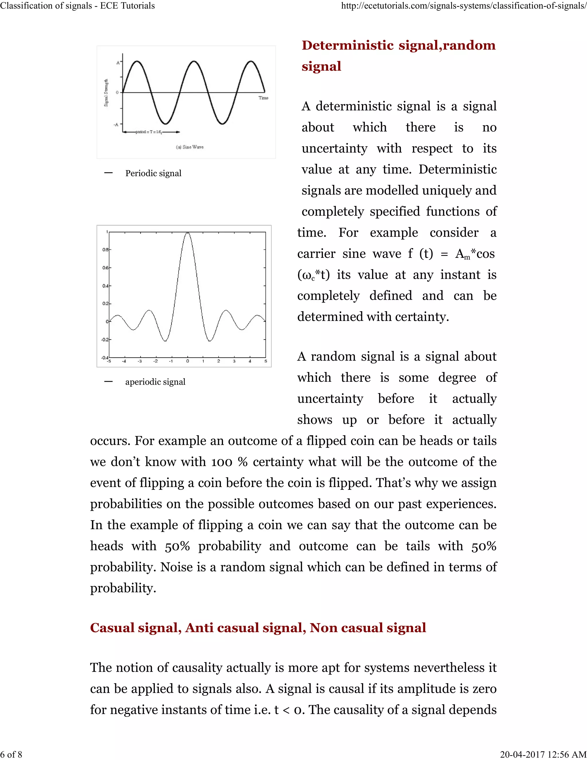 Classification of signal | PDF
