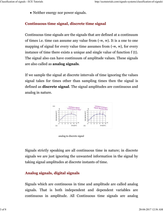 Classification of signal | PDF
