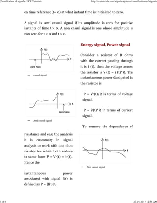 Classification of signal | PDF