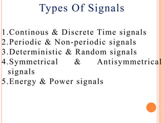 Classification of signals | PPTX
