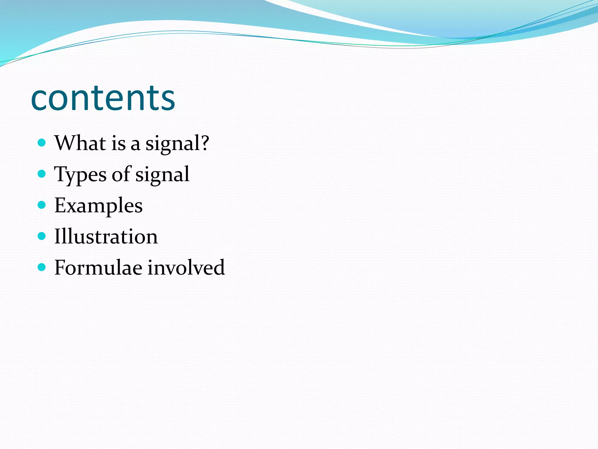 Classification of signals | PPTX