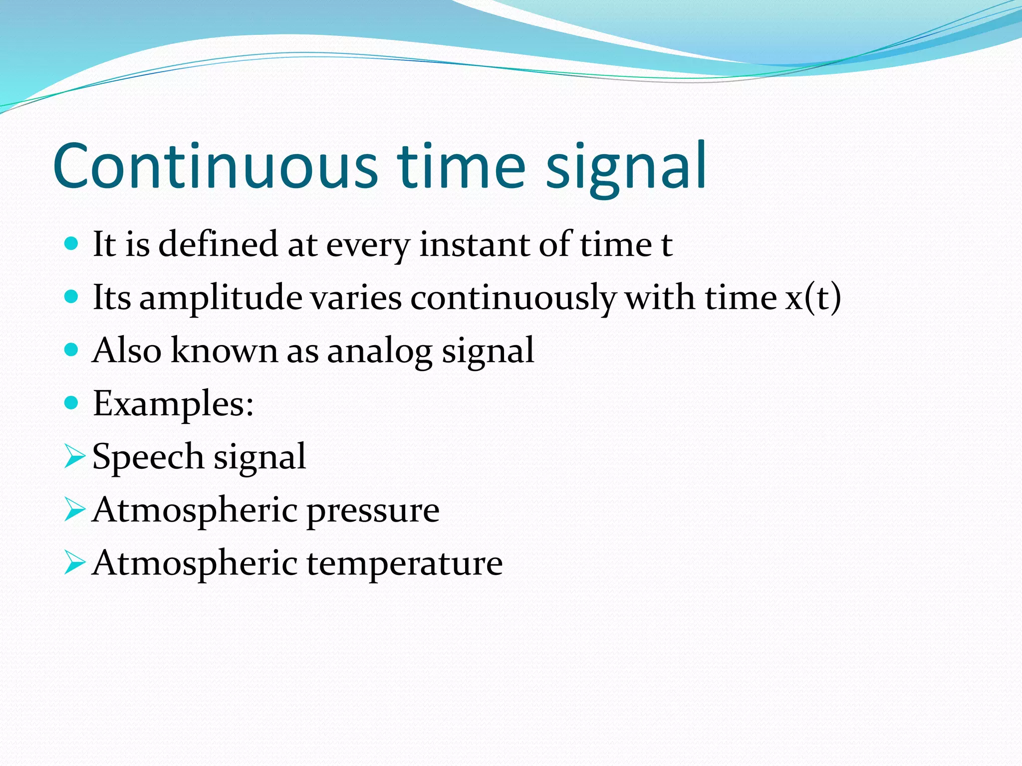 Classification of signals | PPTX