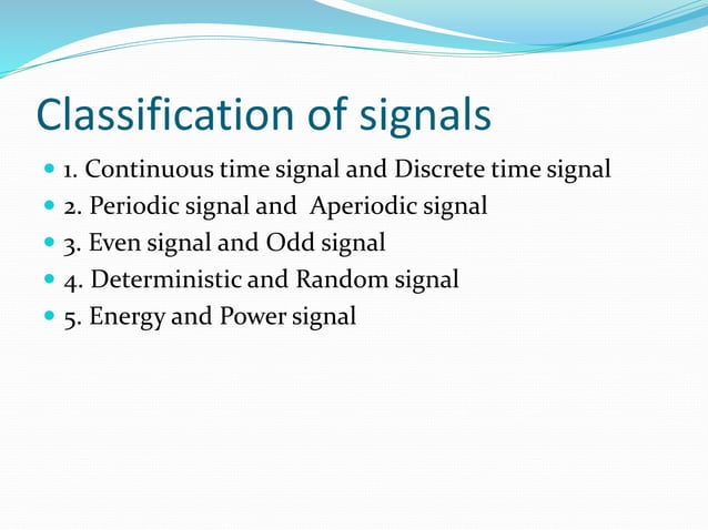 Classification of signals | PPTX | Physics | Science
