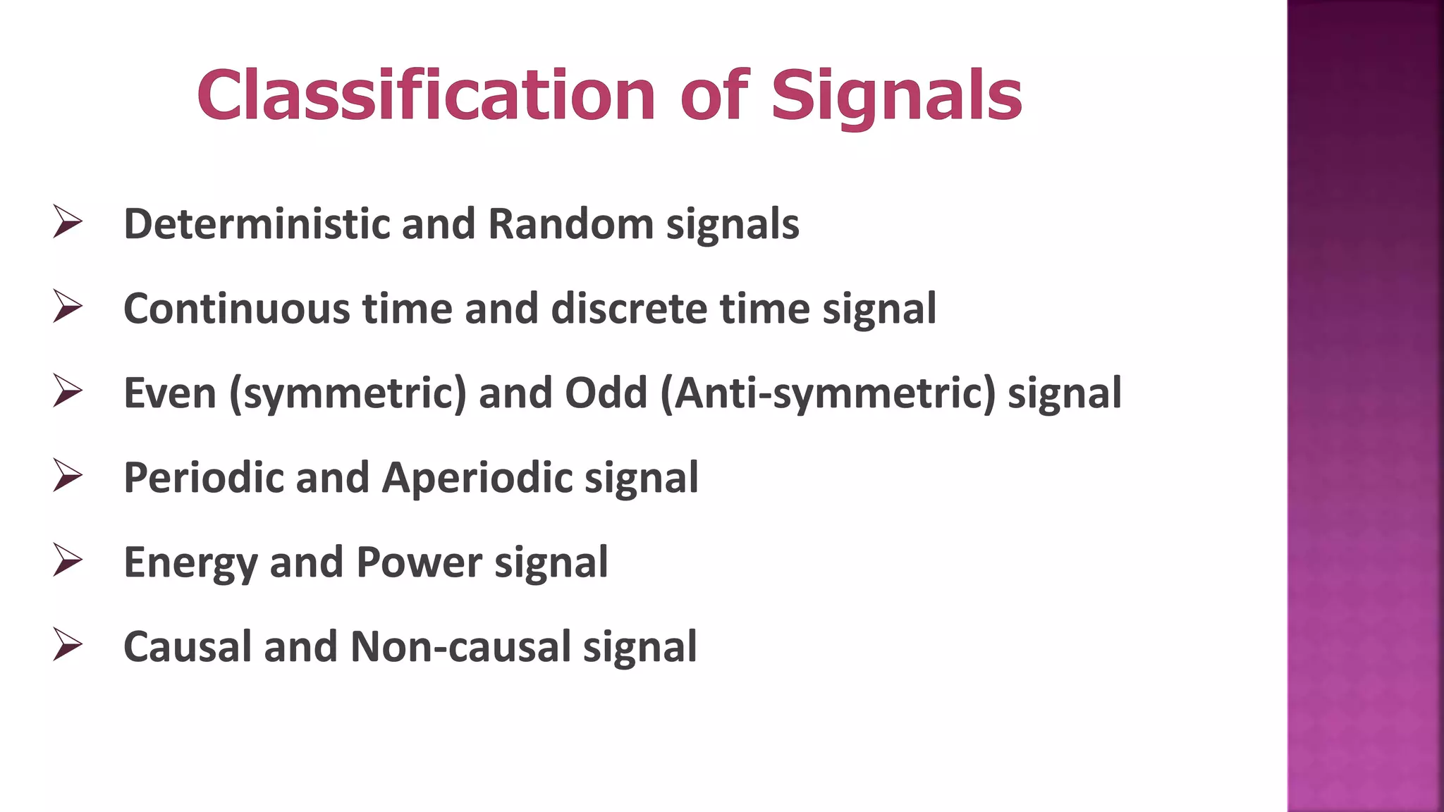 Unit-1 Classification of Signals | PPTX