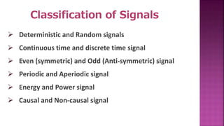 Unit-1 Classification of Signals | PPTX