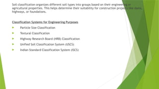 Classification of soils: Soil Mechanics | PPTX