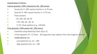 Classification of soils: Soil Mechanics | PPTX