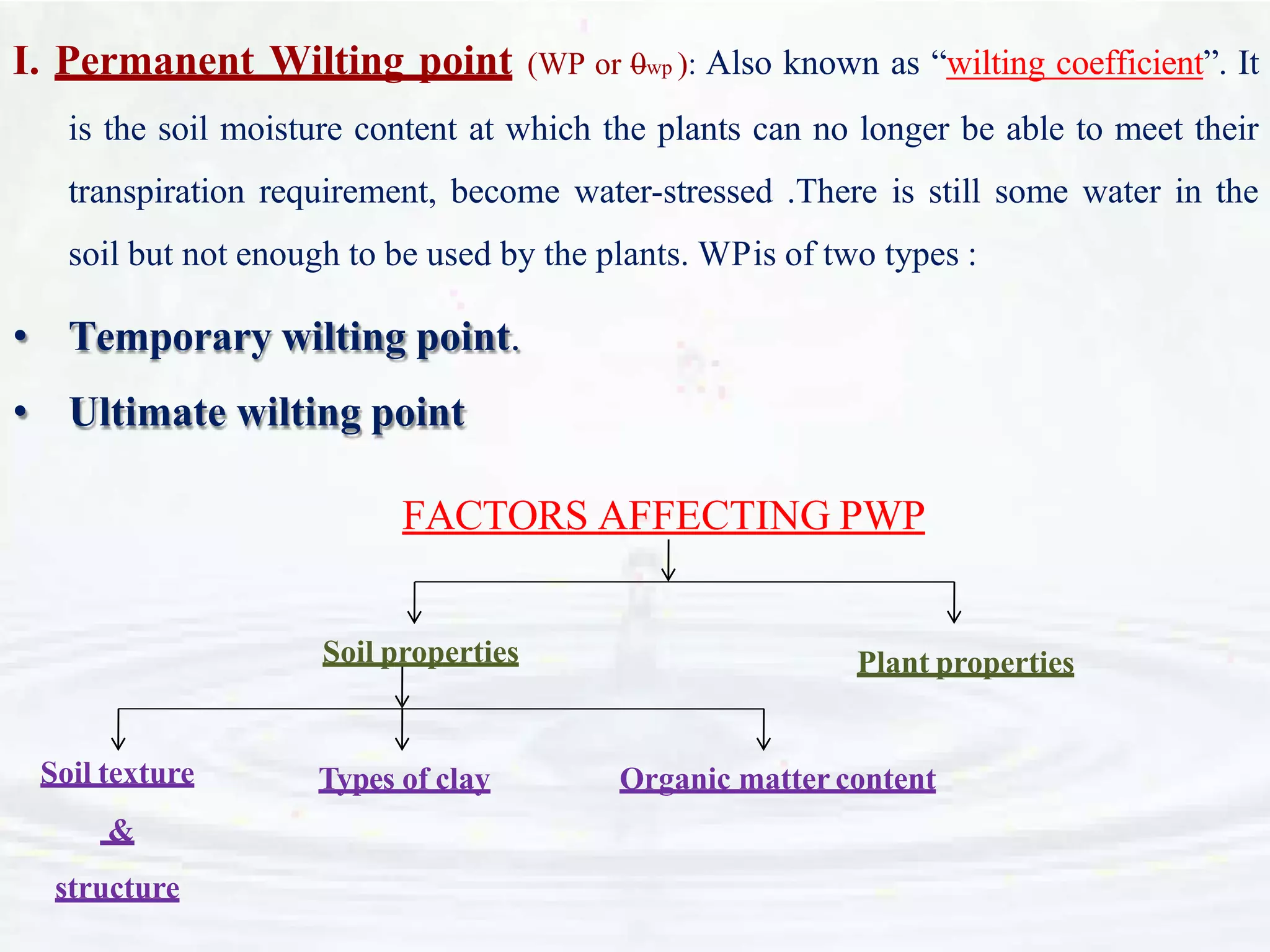 Classification of soil water & soil moisture characteristics curve | PPTX