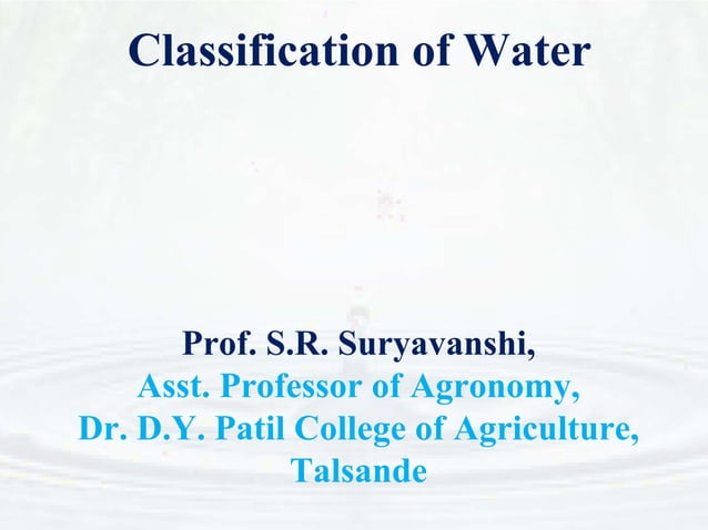 Classification of soil water & soil moisture characteristics curve ...