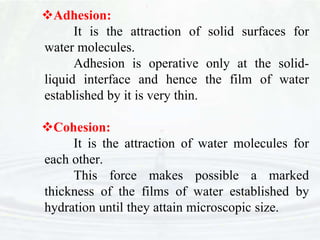 Classification of soil water & soil moisture characteristics curve | PPTX